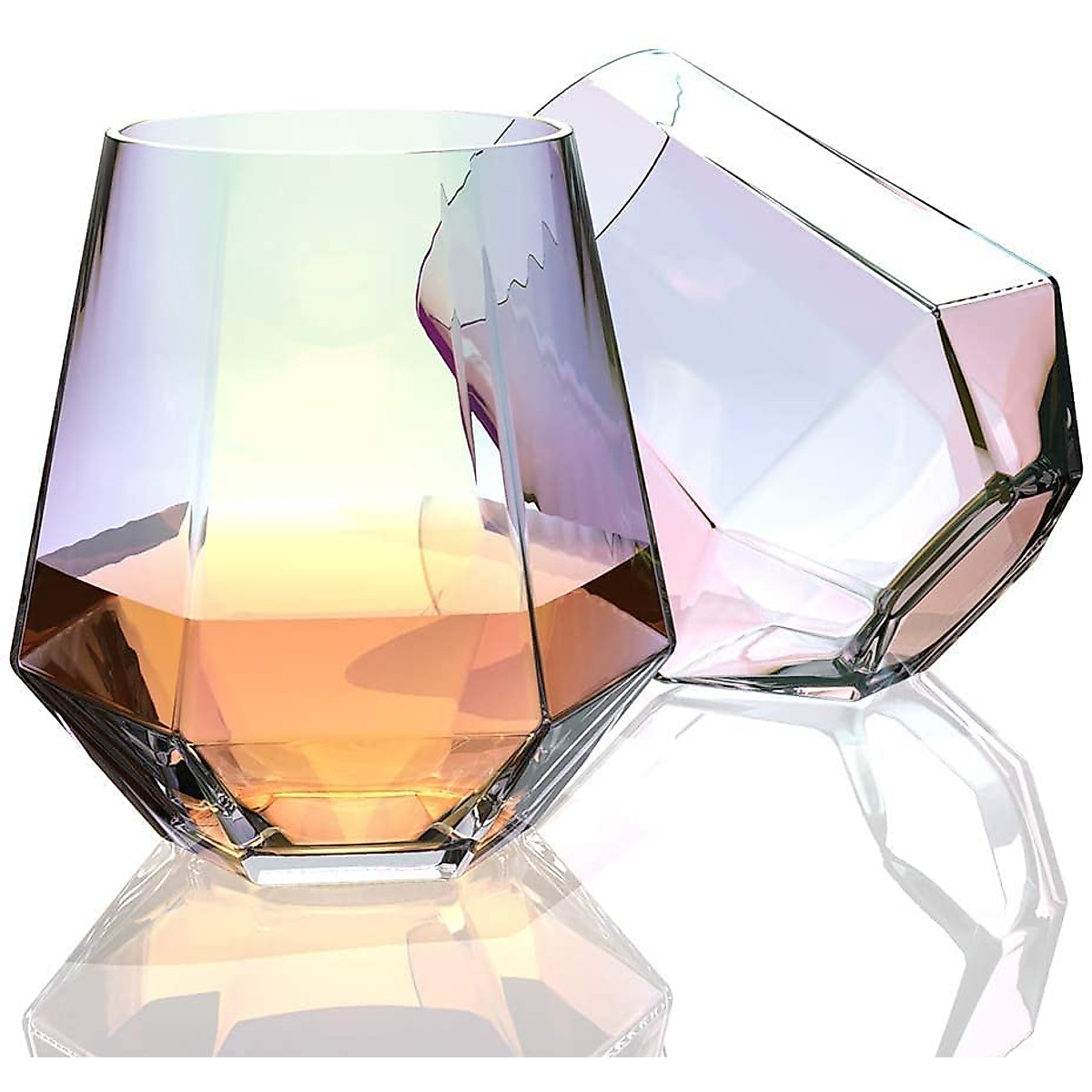 Amesser Whiskey Glasses 11 Oz Old Fashioned Whiskey Glasses set of 2, Crystal Whisky Tumbler Scotch Glasses,Bourbon Glass for Drinking Liquor, Irish, Vodka, Cognac,Wine Gift for Men Women at Home Bar