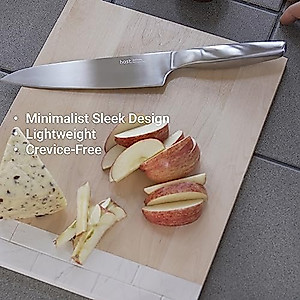 HAST Chef Knife-8 Inch-Professional Kitchen Knife-Ultra Sharp-Powder Steel-High Performance-Lightweight-Sleek Design-Ergonomic Handle-Minimalist Kitchen Decor (Matte Stainless)