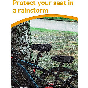 PAMASE Waterproof Bike Seat Cover - Outdoor City Road Bike Saddle Rain Cover, 2pcs Bicycle Cushion Protector with Drawstring & Storage Bag for Dust Resistant -15.7 * 15in