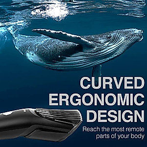 DAILYLIFE Body Trimmer for Men, All-in-one Hair Clipper with Adjustable Guide Comb Ceramic Blade Heads, Male Hygiene Waterproof Groin Hair Trimmer, Rechargeable Electric Razor Black