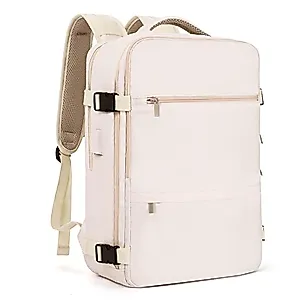 CLUCI Travel Backpack for Women, Carry On Backpack Fit for 15.6" Laptop,Airline Approved,Underseat Personal Item Travel Bag,Waterproof Daypack for Weekender Gym Apricot color