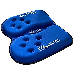 GSeat Ultra Orthopedic Gel and Foam Seat Cushion - for Coccyx, Back, Tailbone, Prostate, Postnatal, and Sciatica Pain/Discomfort - Office, Car, Chair, Travel (Royal Blue)