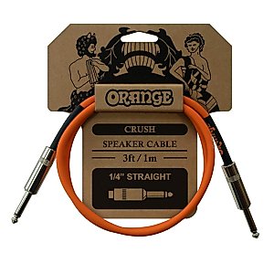 Orange Crush 3' Speaker Cable with Jack to Jack Connectors, Orange