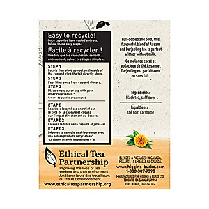 Higgins & Burke Roaring Black, Loose Leaf, Black Tea, Keurig K-Cup Brewer Compatible Pods, 24 Count