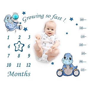 Cozy Bump Dinosaur nursery decor Baby Blanket That’s a Baby Milestone Blanket - Dinosaur milestone blanket