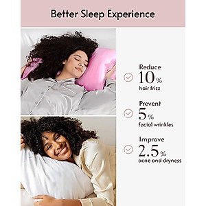 Yanideer Satin Pillowcase for Hair & Skin Travel Elastic Band Cooling Satin Pillowcases - Satin Pillow Case Cover Pillow Cases Standard Size Queen, White