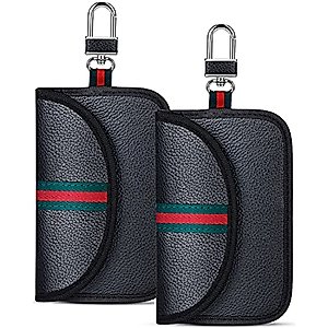 LAFEGIFT 2 Pack Faraday Bag for Key Fob, Faraday Key Fob Protector, Keyless Signal Blocking Key fob Pouch Anti-Theft Remote Entry Smart Fob Case, Car Gifts Set