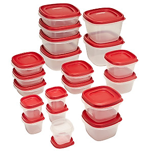 Rubbermaid Easy Find Lids Food Storage Containers, Racer Red, 40-Piece Set