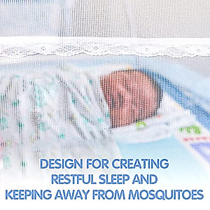 Tatuo Mosquito Net for Bed Portable Folding Net Bed with Bottom Pop up Mosquito Net Tent for Indoor and Outdoor Use Mosquito Netting for Adults Trip Camping Travel Home(74.8 x 39.3 x 43.3 Inch)