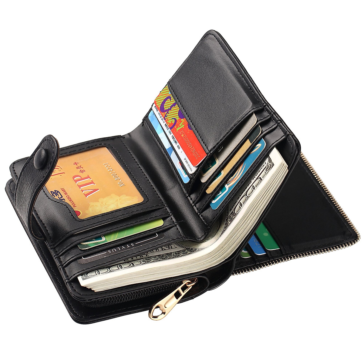 Fanaztee Women RFID Blocking Vintage Organizer Wallet for Ladies Small Purse with Multi Card Holder