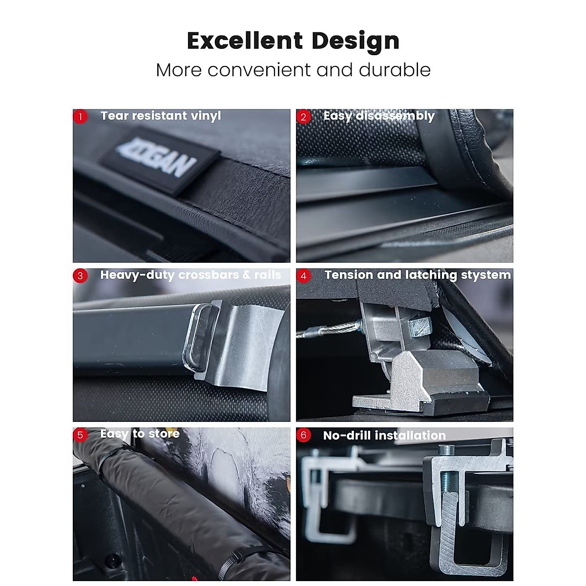 Logan Tonneau Cover Soft Roll up for 2015-2023 F150,Truck Bed Covers Compatible with 2015-2023 F150 6.5FT