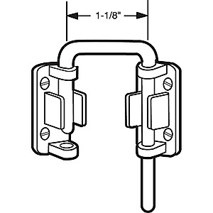 Defender Security U 9846 Patio Sliding Door Loop Lock – Increase Home Security, Install Additional Child-Safe Security, 1-1/8 In. Hardened Steel Bar with Diecast Base, Nickel Plated (Single Pack)
