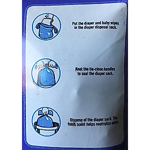 Sassy Disposable Scented Diaper Sacks - 100 Count - 25 Sacks per Roll, Blue (40012)