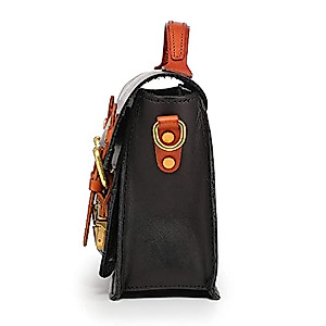 OLD TREND Genuine Leather Aster Mini Satchel Bag (Black)
