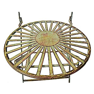 Westcharm Folding Metal Bistro Outdoor Chair for Outside Patio with Peacock Tail Motif, Set of 2