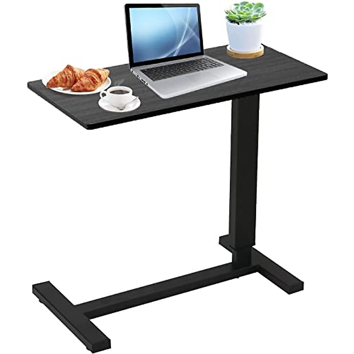 Erinaik Adjustable Height Overbed Table, Large Medical Bedside Desk with Hidden Casters, 31.5" L x 15.7" W, Mobile Tray Table for Hospital, Office, Home, Study Use