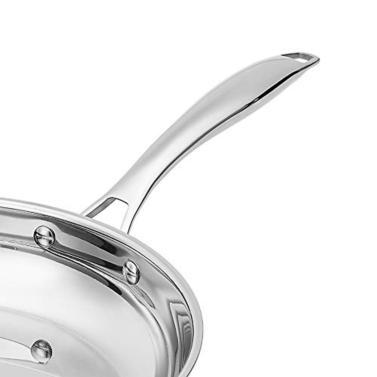 Amazon Basics 2-Piece Oven Safe, Riveted Handle Frying Pan - Silver, 8-Inch & 10-Inch