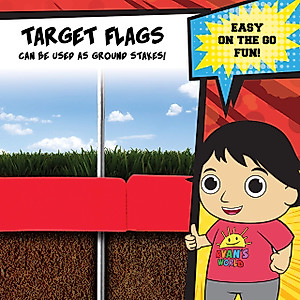 Franklin Sports Ryan's World Kids Soccer Golf Set with 1 Soccer Ball & 3 Targets with Flags - 20" Targets