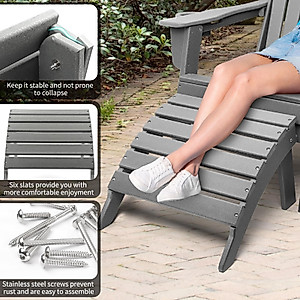 FUNBERRY Adirondack Ottoman, Adirondack Foot Rest,Easy Storage Outdoor Foot Rest,Adirondack Chair Footstool,Patio Foot Stool,Outdoor Ottomans and Footstools