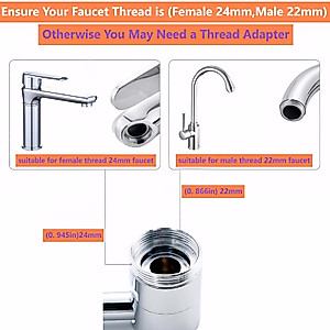 360° Swivel Kitchen Faucet Extender in Brass - 2 Spray Modes, Splash-Free Design for Bathroom & Kitchen Sink Faucets - Gold & Black Finish (Silvery)