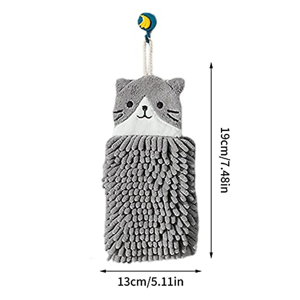Uwariloy Chenille Hand Towel - Cute Animal Soft Hanging Hand Towels, Fast Drying & Absorbent Thick Microfiber Hand Towel Decorative Towels for Kitchen Bathroom