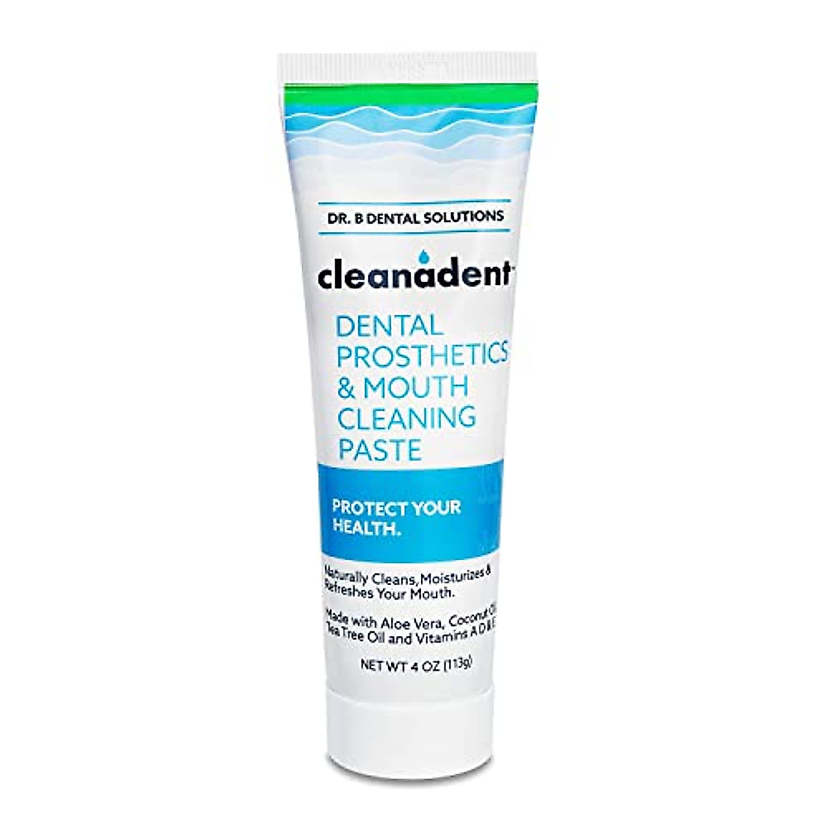Dr. B Dental Solutions Cleanadent Denture and Gum Toothpaste, Removes Odors Stains Adhesives, Mouth Cleaning Paste, 4 oz 2 Pack