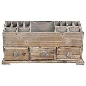 Creekview Home Emporium Wooden Cosmetic Storage - 3 Drawer Rustic Makeup Organizer for Beauty Products, Brushes, Jewelry