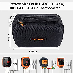 6.7x4.7x3 Inch Carrying Case for Grill Thermometer IBT-4XS, IBBQ-4T, IBT-4XC,IBT-4XP, INKBIRD Hard Drive Protective Carrying Case, EVA Storage Case for Thermometer ThermoPro & Soraken & Weber