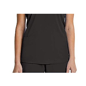 Scrubs for Women Set 7 Pocket 4-Way Stretch Mock Wrap and Jogger Pant Elements EL9905 (Pewter, Large)