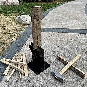 Hi Flame Firewood Kindling Splitter for Wood Stove Fireplace and Fire Pits, Black