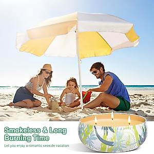 Citronella Candles Outdoor - Large 3 x 12oz Scented Candles, 3-Wick Natural Soy Wax Citronella Candles 240 Hours Long Lasting Burning for Home Patio Garden Camping Backyard, Summer Candle Gift