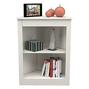 Inval 31.5" 2-Shelf Corner Bookcase, Washed Oak