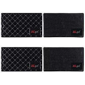ZC GEL Sticky Dash Pad (4 Pack), Removable and Traceless Car Dashboard Mat with Heat Resistant, Sticky Non-Slip Dashboard Gel Pad for Cell Phone, Sunglasses, Keys, Coins and More (Size: 5.9" x 3.5")