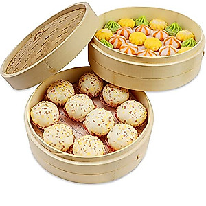 8Pcs Round Silicone Steamer Liners,13inch Non-stick Silicone Steamer Mesh Mat,Reusable Bamboo Steamer Liner Pad Dim Sum Mesh for Home Kitchen Cooking (8, 13 x 13 inch)