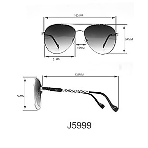 Jessica Simpson Women's J5999 Classy Metal Aviator Pilot Sunglasses with UV400 Protection - Glamorous Sunglasses for Women, 59mm