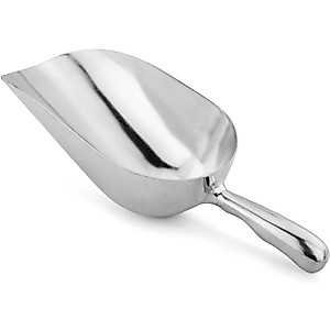 New Star Foodservice 538161 One-Piece Cast Aluminum Round Bottom Bar Ice Flour Utility Scoop, 38-Ounce, Silver (Hand Wash Only)
