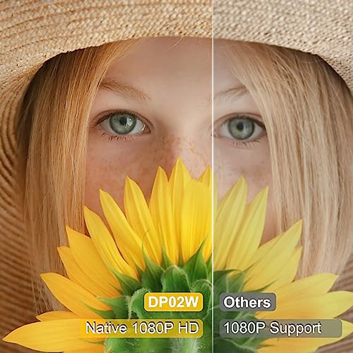 YOWHICK Mini Projector for iPhone, Native 1080P HD Projector, Portable Projector, Movie Projector Compatible with Android/iOS/Windows/TV Stick/HDMI/USB