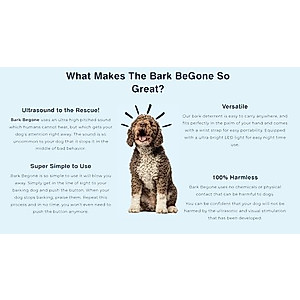 Bark Begone Dog Trainer| Anti Barking Dog Device| The Original Ultrasonic Emitter for Aggressive or Wild Dogs| No Collar Required| Lightweight, Durable| 70 ft Range| Correct Poor Behavior
