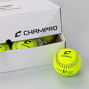 Champro Synthetic USSSA Fast Pitch Ball, Optic Yellow, 12-Inch (Pack of 12)