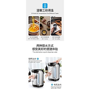 Panda Electric Water Boiler, 4.0 Liter, White, Temperature Control, Single Hand Operation, Overheat Protection, Boil Dry Protection, Automatic Shut-Off