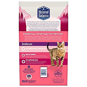 Natural Balance Original Ultra Indoor Chicken & Salmon Meal Cat Food | Dry Food for Indoor Adult Cats | 6-lb. Bag