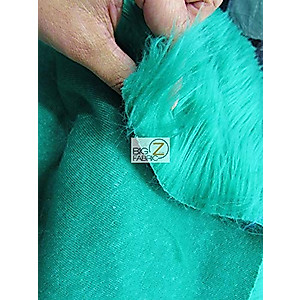 Faux Fake Fur Solid Shaggy Long Pile Fabric Sold by The Yard DIY Coats Costumes Scarfs Rugs Accessories Fashion (Aqua)