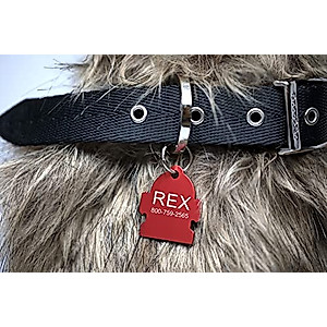 Providence Engraving Pet ID Tags in 8 Shapes, 8 Colors, and Two Sizes - Personalized Dog and Cat Tags with 4 Lines of Customizable Text