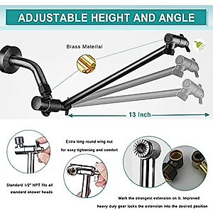 Dual Shower Head,12" High Pressure Rain Shower Head with Handheld Shower Head Spray Combo,High Pressure Showerheads with 78" Long Hose,Black
