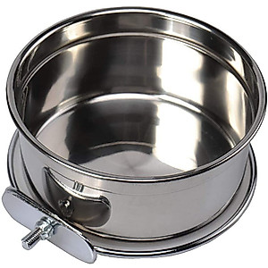 Bird Water Bowl Stainless Steel Bird Feeder for Cockatiel Conure Parakeet Chinchilla 10 Ounce