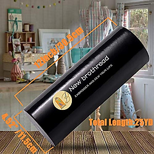 New brothread Black Cut Away Machine Embroidery Stabilizer Backing 12" x 25Yd roll - Medium Weight 2.5 oz - 2 Options - Tear Away/Cut Away