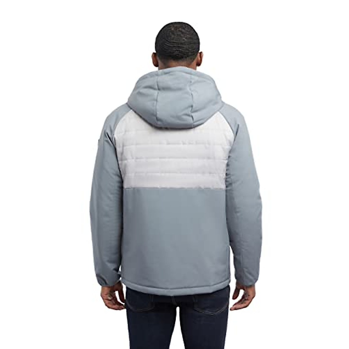 London Fog Men's Mixed Media Active Jacket, Grey, XX-Large