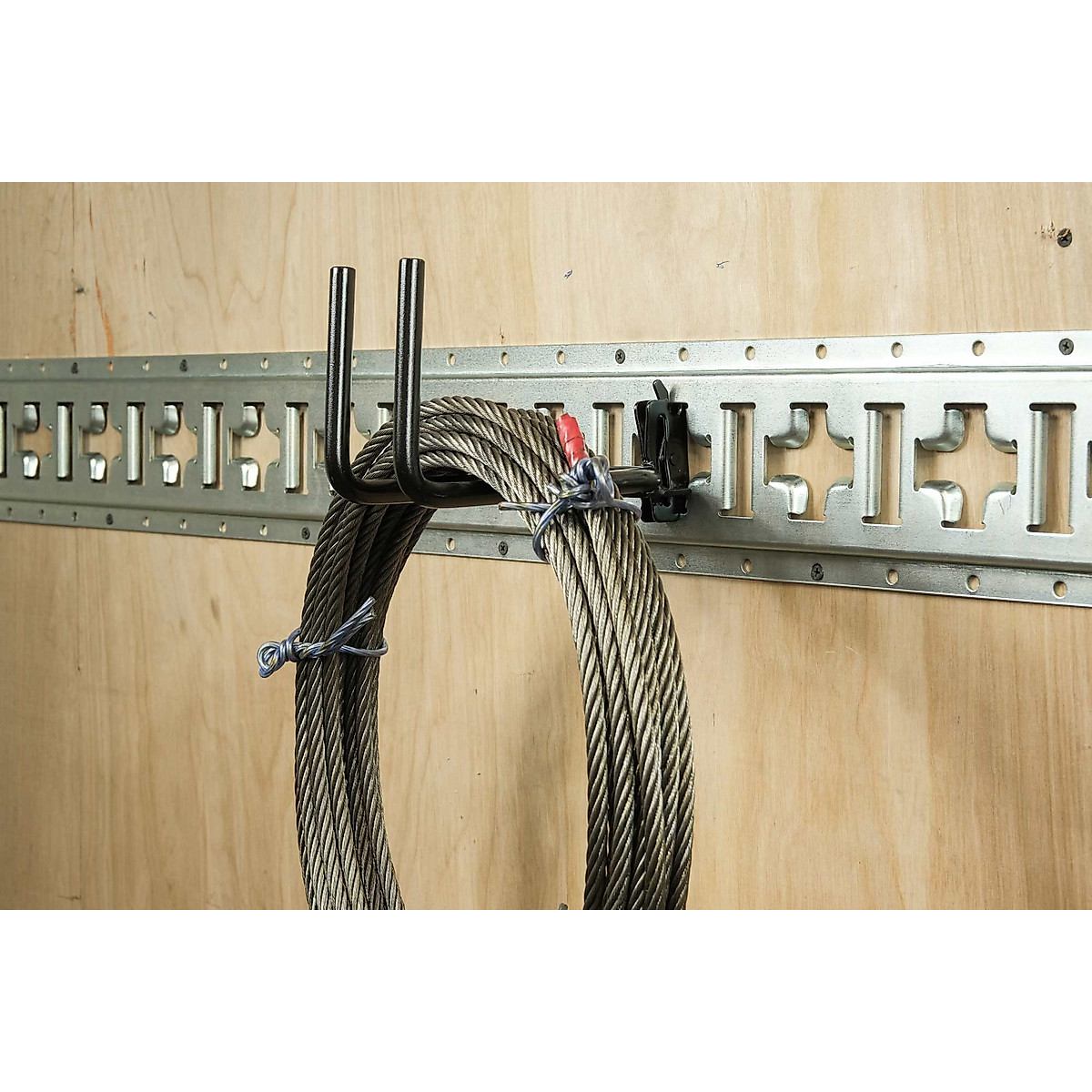 Mytee Products (4 Pack) E-Track Heavy Duty Shovel/Tool Hanger with Spring Fittings | Hook for Tools, Spades, Rakes, in Trucks, Trailers with E Track Tie Down System