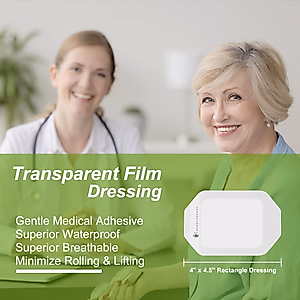 MarvellHealth Calcium Alginate Dressing & Transparent Film Dressing, Soft & Conformable