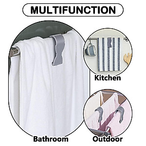 10Pcs Towel Clips for Kitchen, Towel Clips for Shower Towel Holder, Kitchen Clips for kitchen Towel Holder, Ideal for Towel Rack Stand, Hand Towel Holder, Oven, Bathroom Rack, Dishwasher, Stove (Grey)